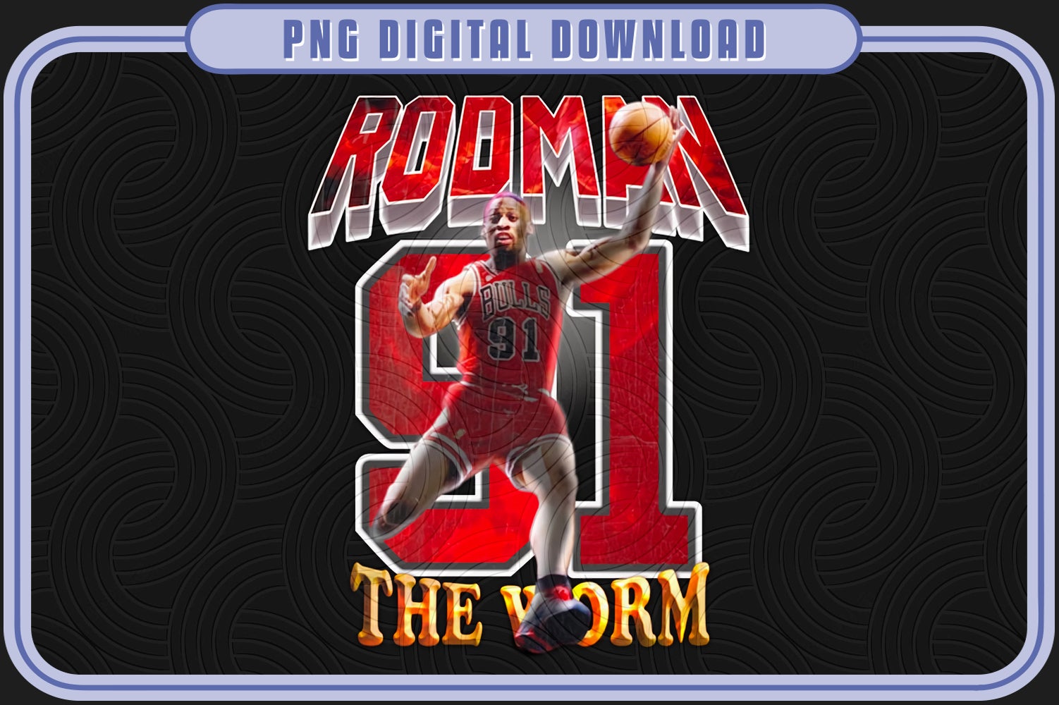 Rodman png file, The worm png, Dennis Rodman Sublimation, Vintage ...