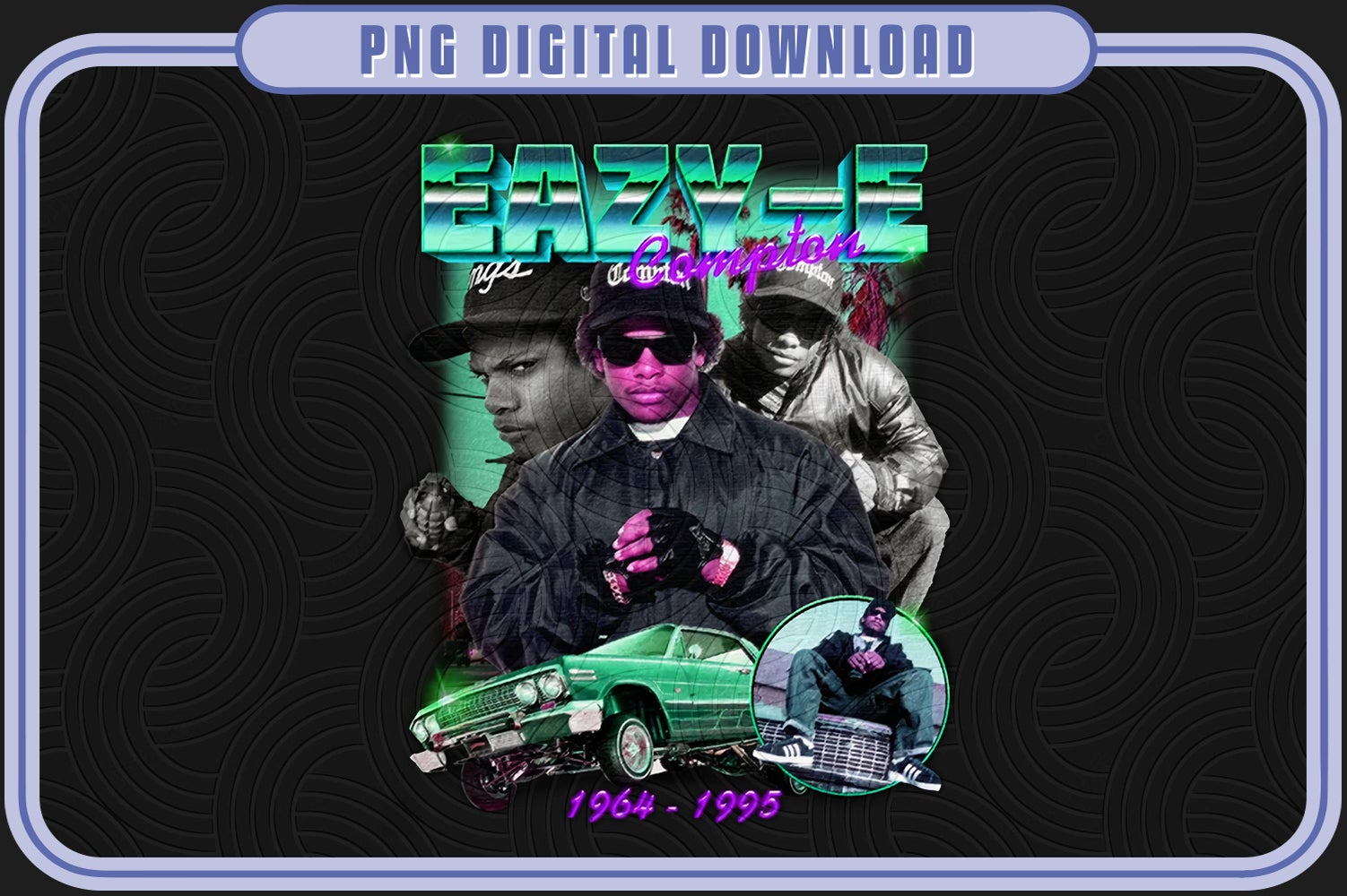 Eazy-E png, RAP Bootleg T-Shirt Designs, Hip Hop, Digital Download ...