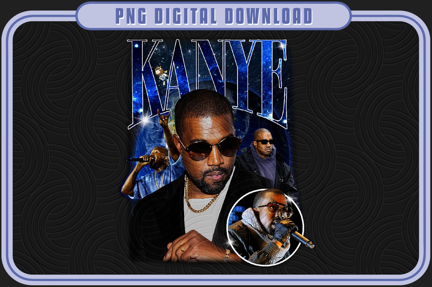 Kanye Wes Png Design, Kanye West Bootleg T-shirt PNG, Rap Tee, Vintage ...