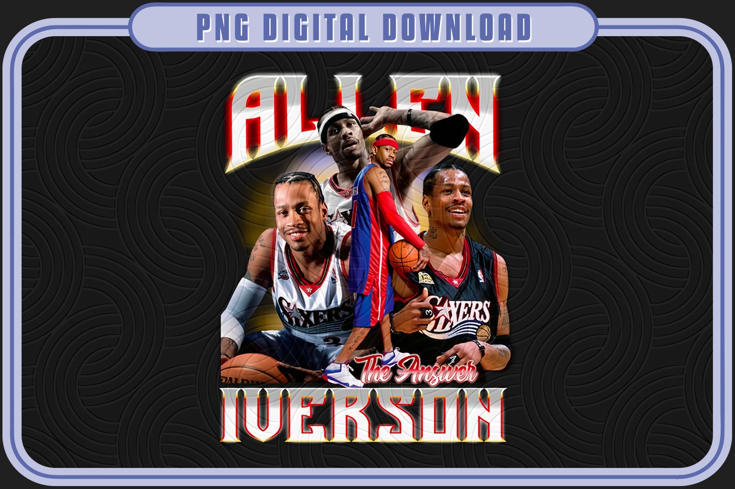 Allen Iverson Bootleg Shirt png, Vintage 90s Shirt png, Rap Tee Design, Instant Download | PNG ...