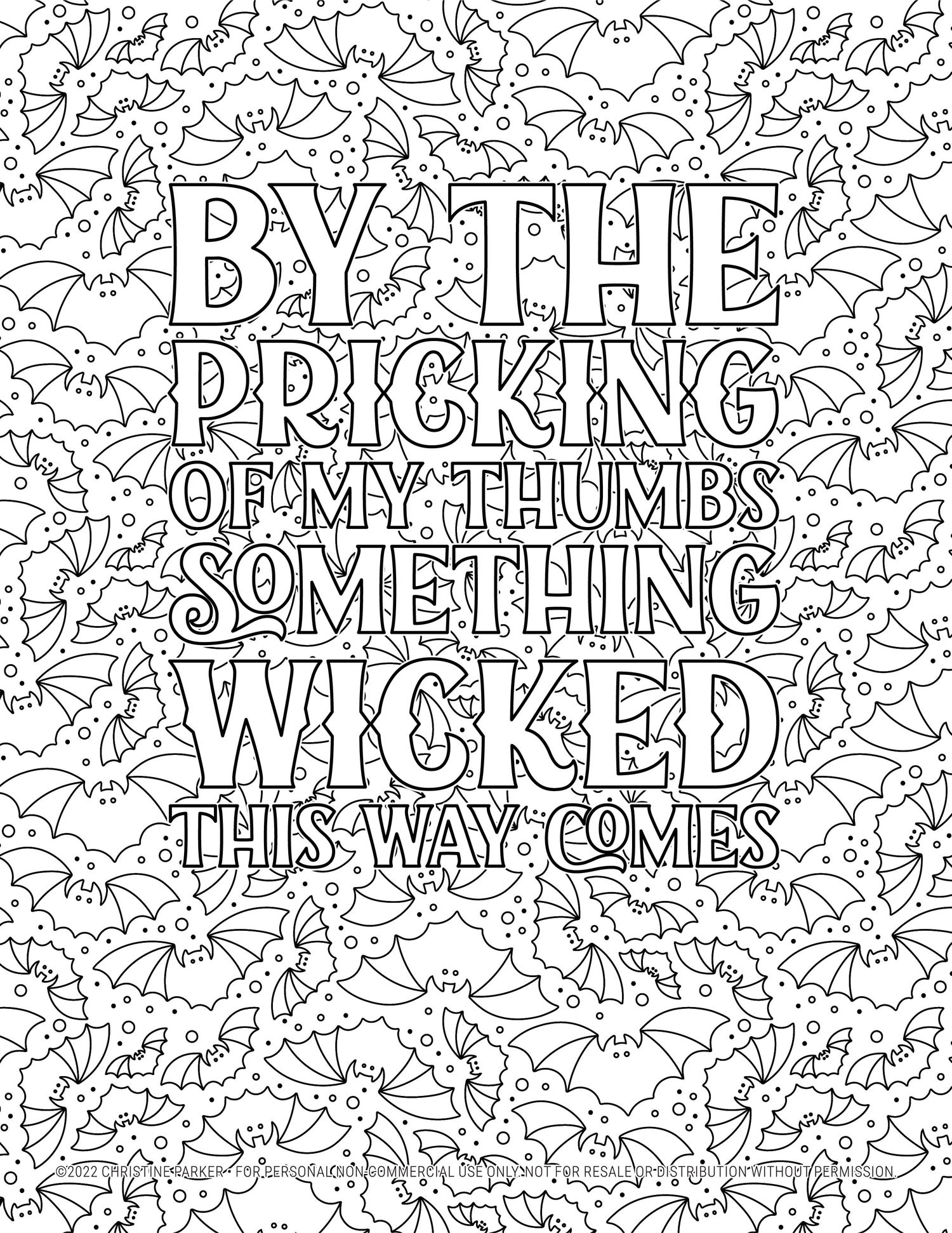 Coloring Page Wicked Bats - Payhip