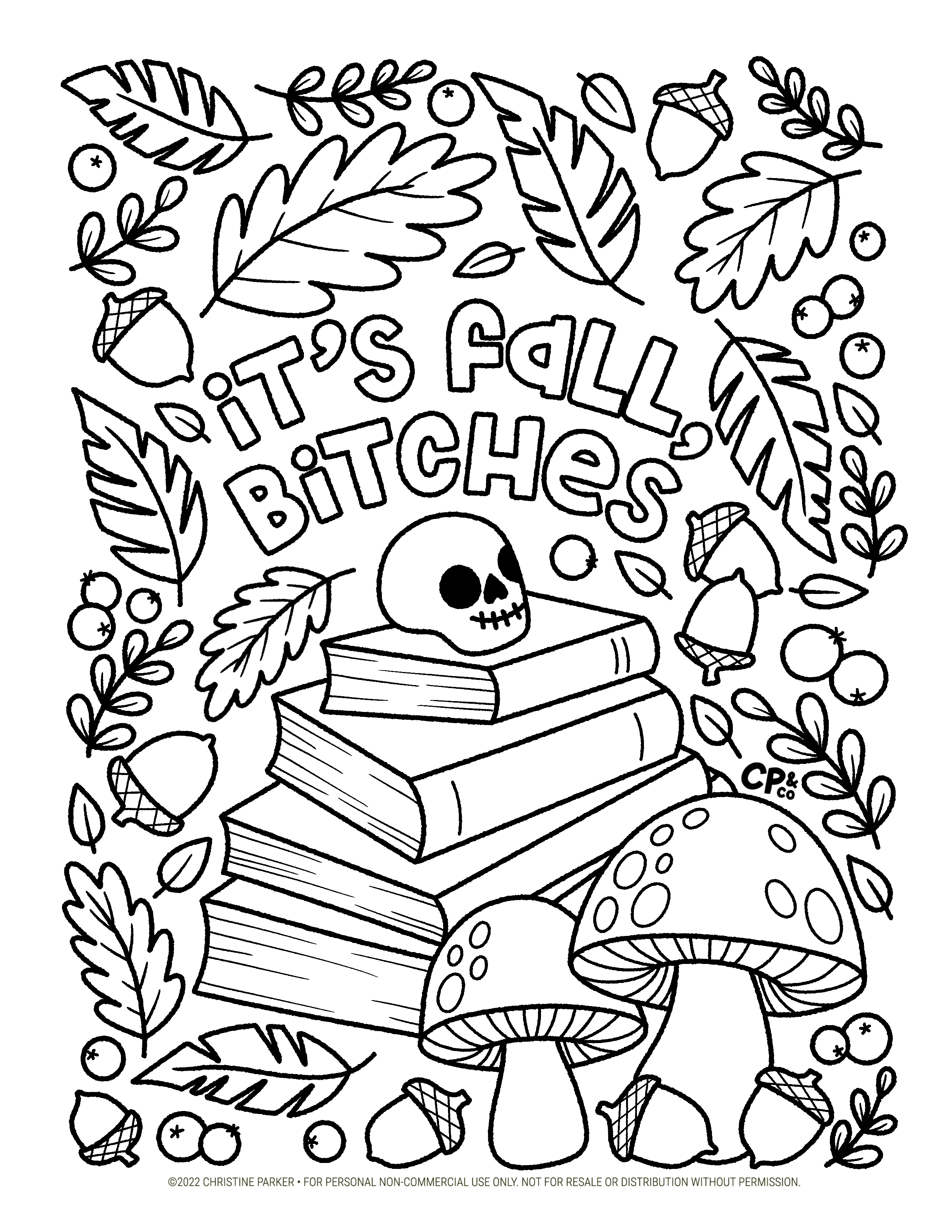 Coloring Page It's Fall, Bitches Instant Download - Payhip