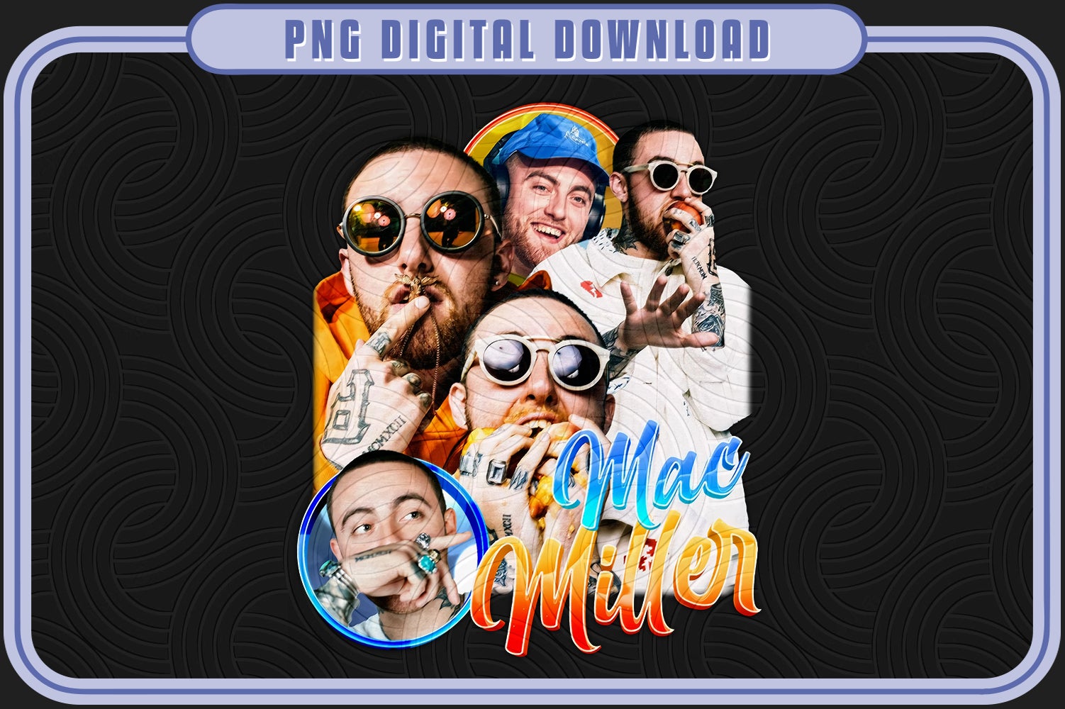 Mac Miller PNG, Mac miller Shirt Design PNG, RAP Bootleg T-Shirt ...