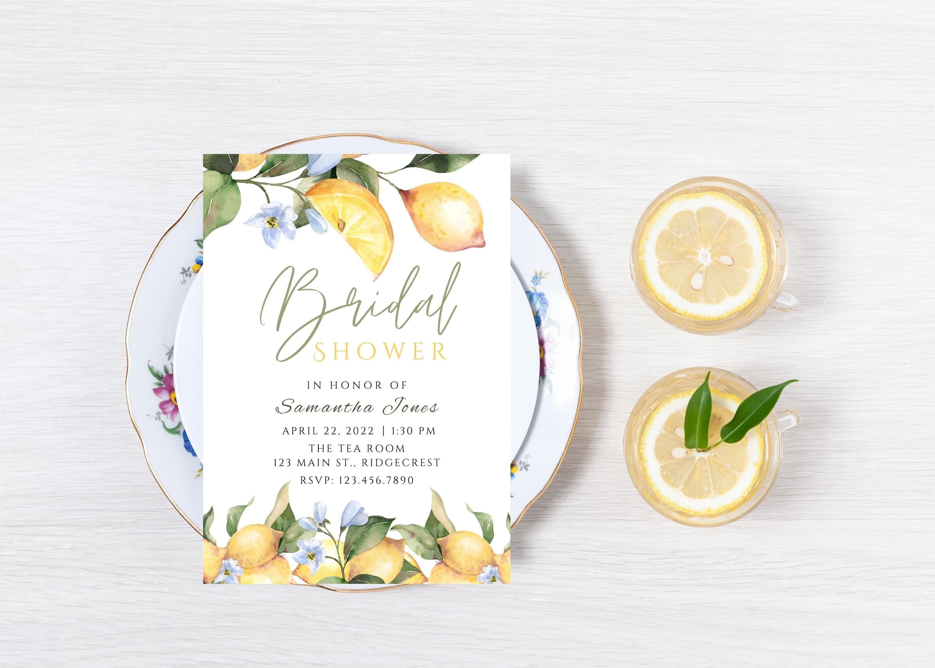 Lemon Bridal Shower invitation-bridal shower lemon invite-lemon bridal shower invitation ...