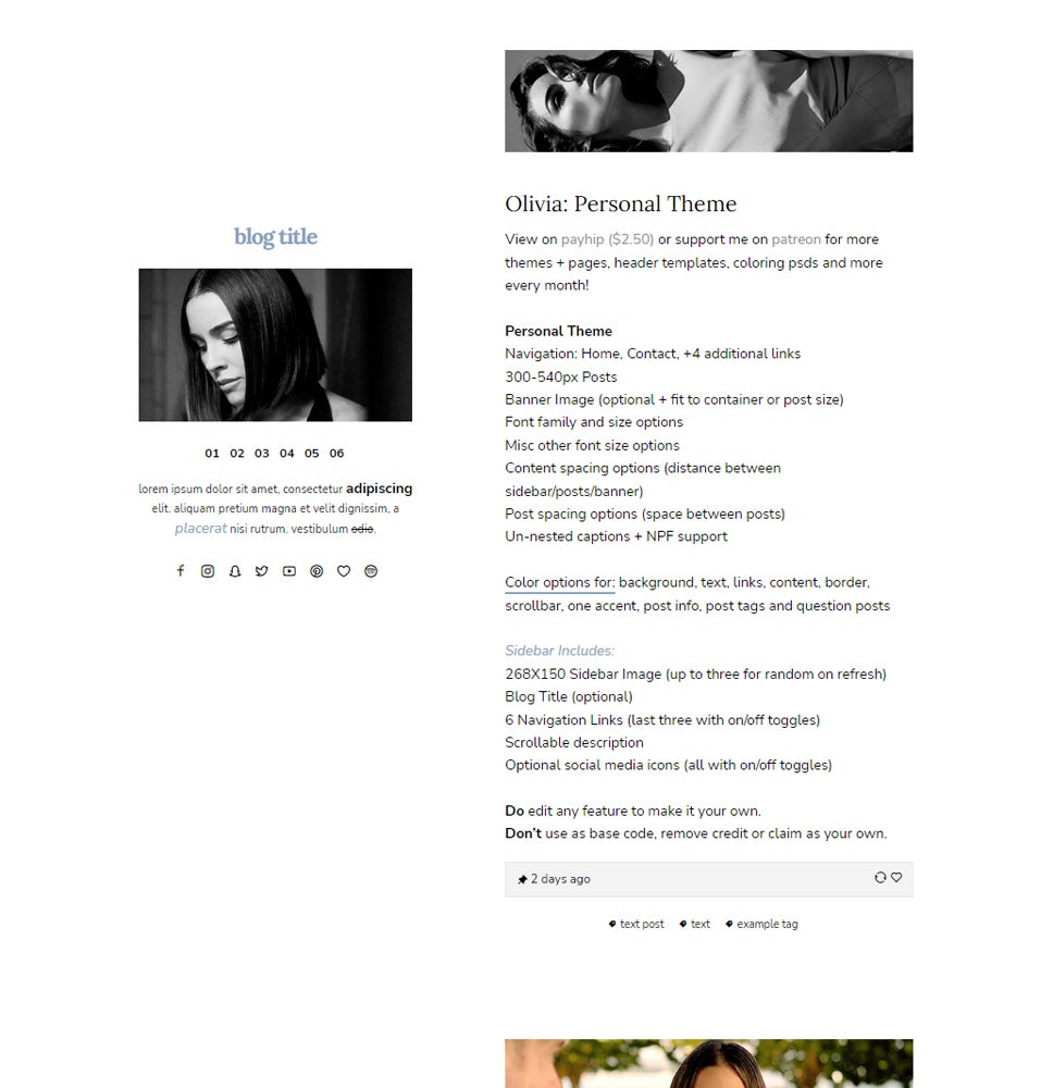 Olivia: Personal Theme - Payhip