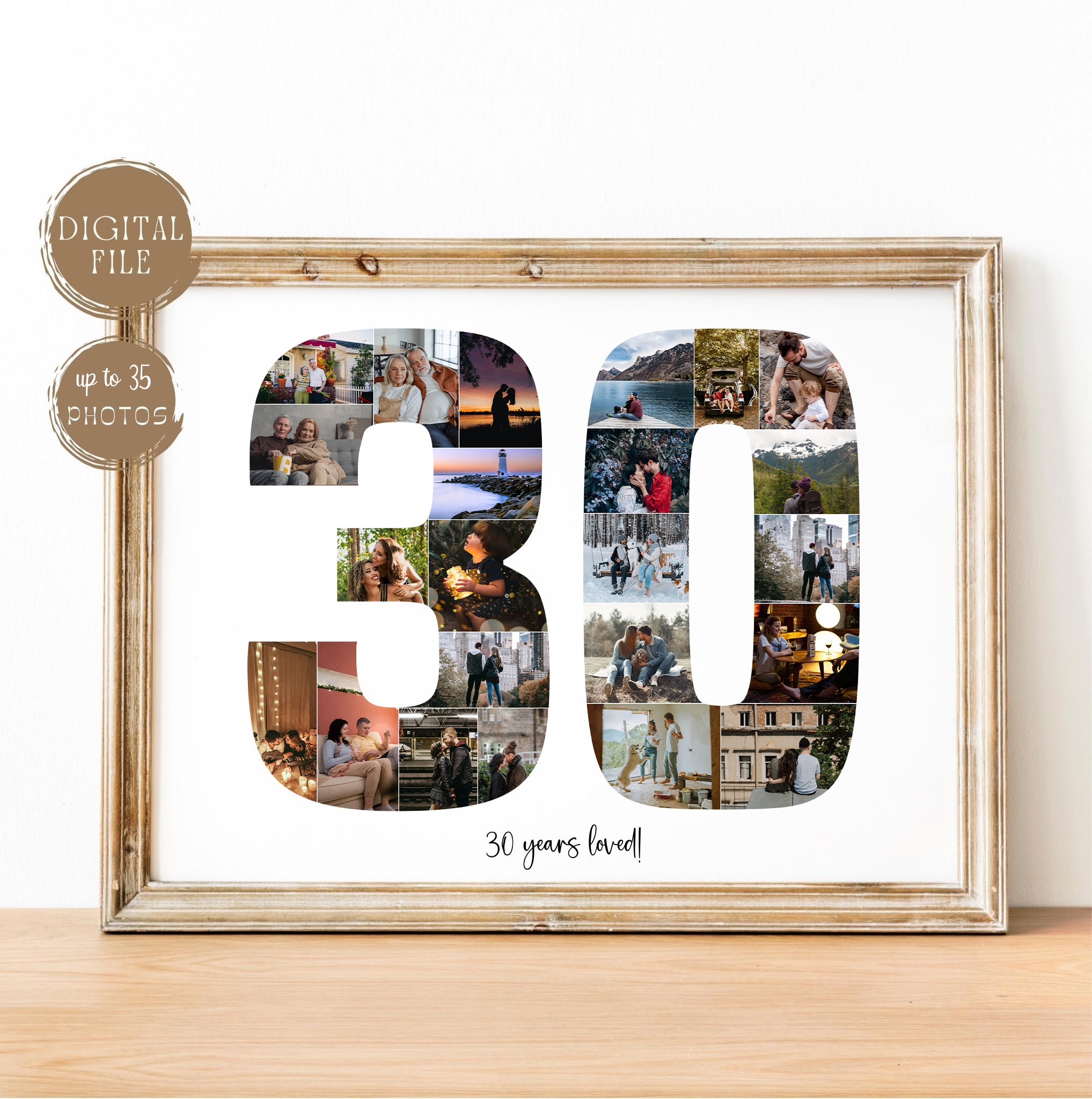 Custom 30th anniversary Collage, 30th birthday collage print, Photo ...
