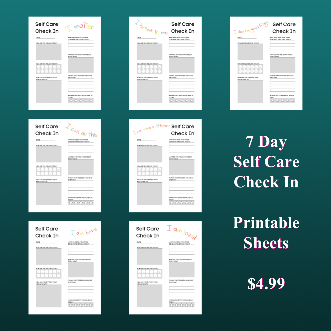7 Day Self Care Check In Printable Sheets - Payhip