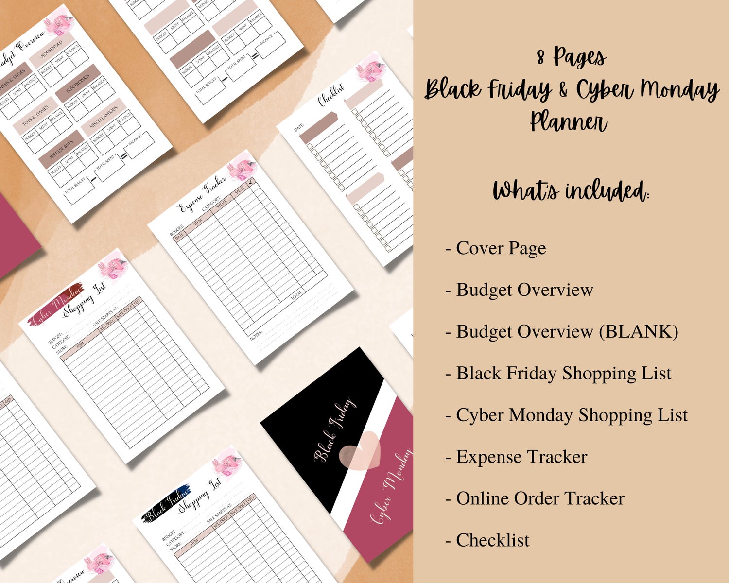 Black Friday & Cyber Monday Shopping Planner - Payhip