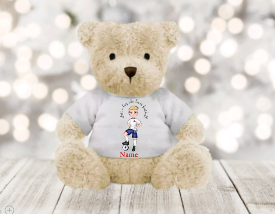 Personalised just a boy who loves football teddy - Payhip