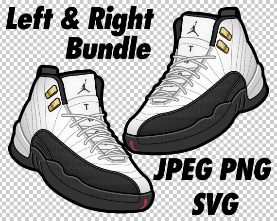 Air Jordan 12 Playoffs JPEG PNG SVG right & left shoe bundle - Payhip
