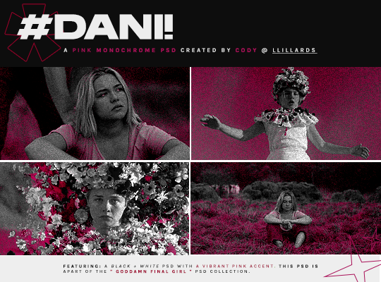 #DANI! a pink monochrome psd by llillards - Payhip