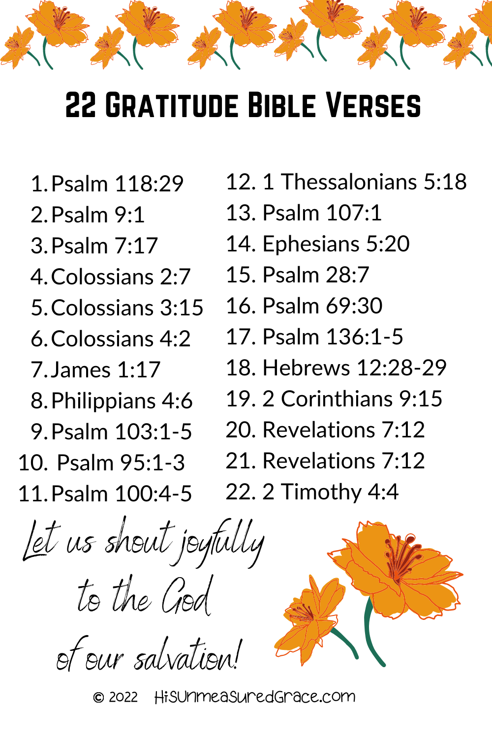 22 Gratitude Bible Verses - Payhip