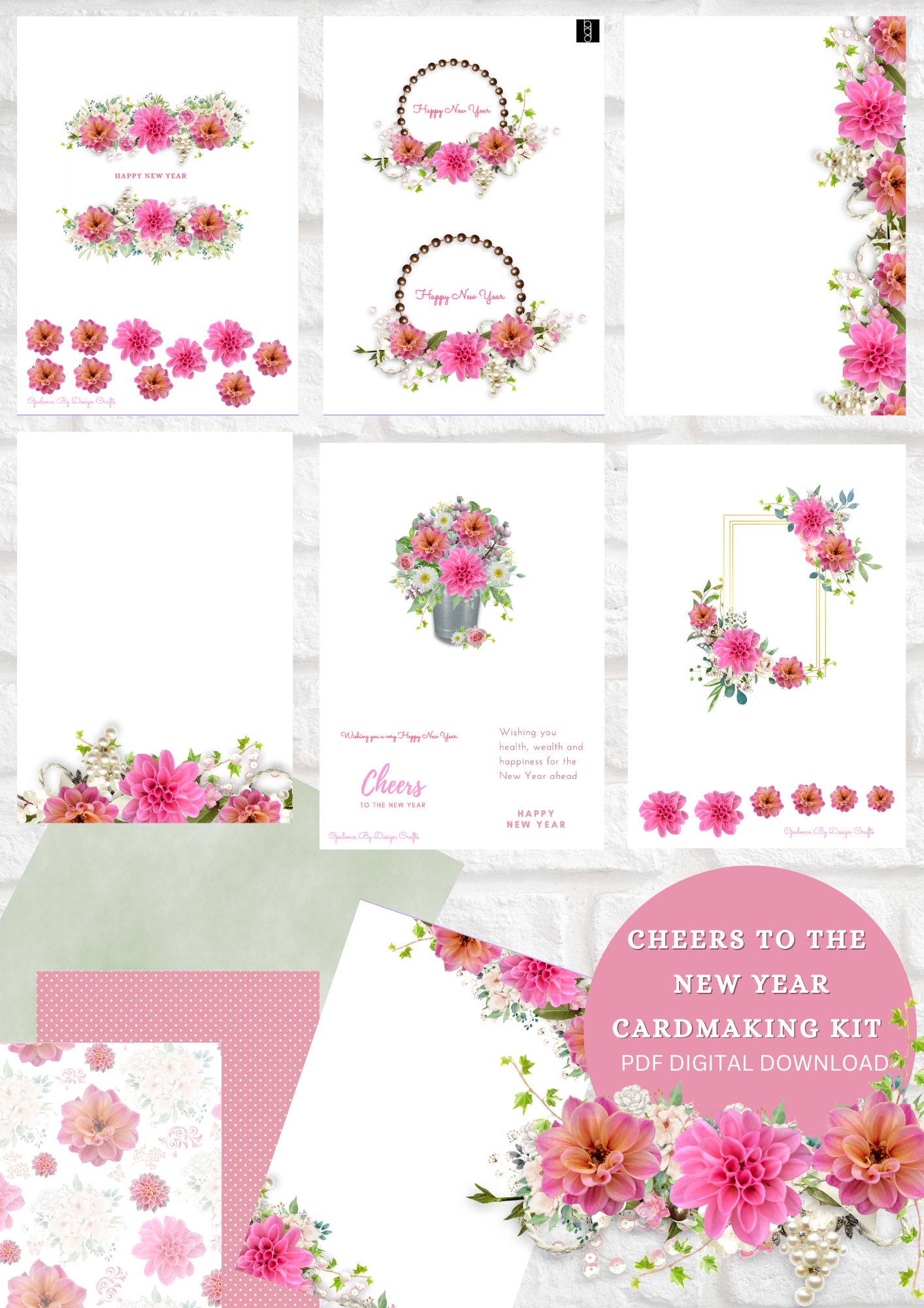 Cheers to the New Year Cardmaking Kit PDF Digital Download Kit ...