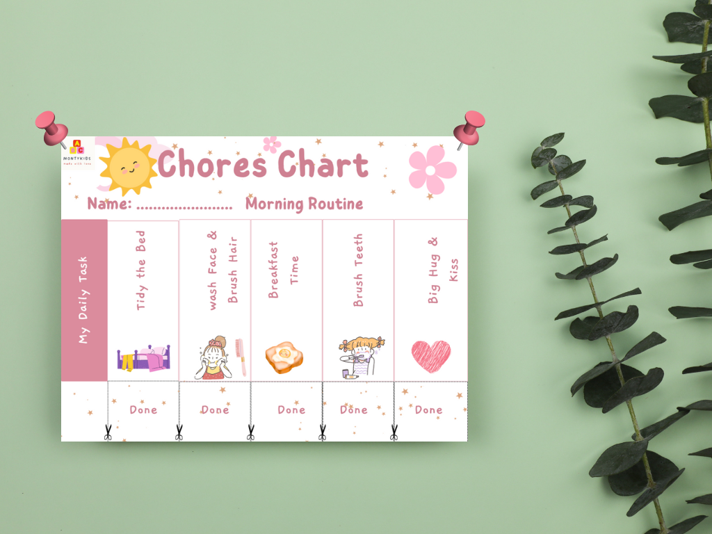 Girly Theme Chore Chart (Morning & Bed Time Routine) - Payhip