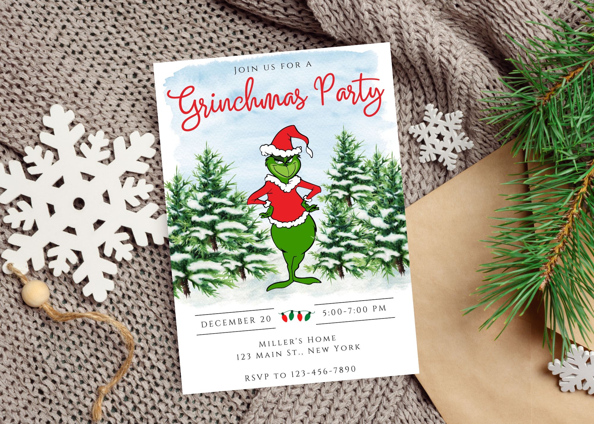 Christmas Party Invitation Grinch Christmas Party Invite grinchmas