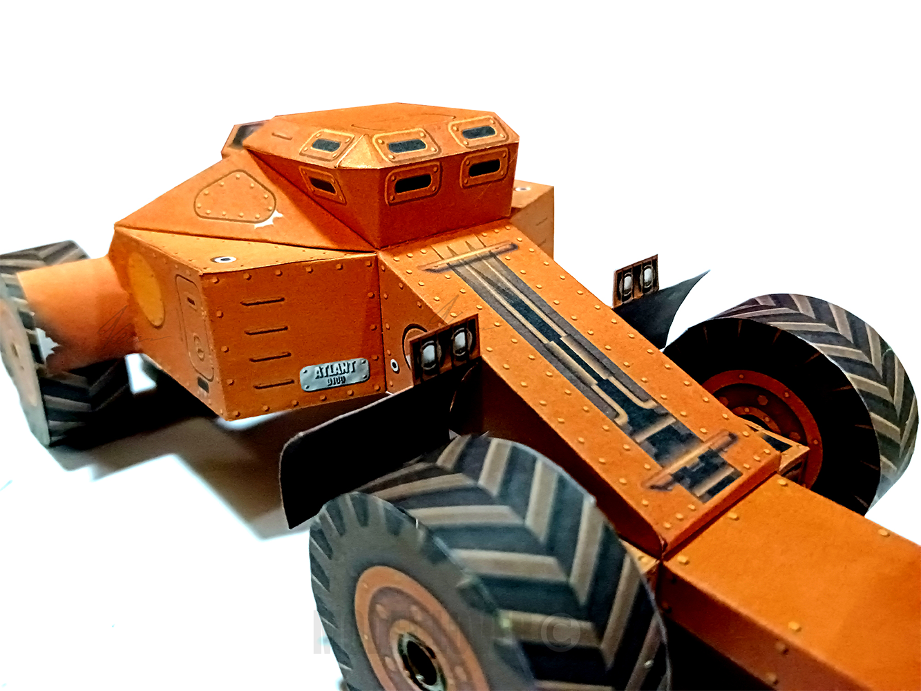 Fictional paper tractor D100 Atlant developed by the author of the ...