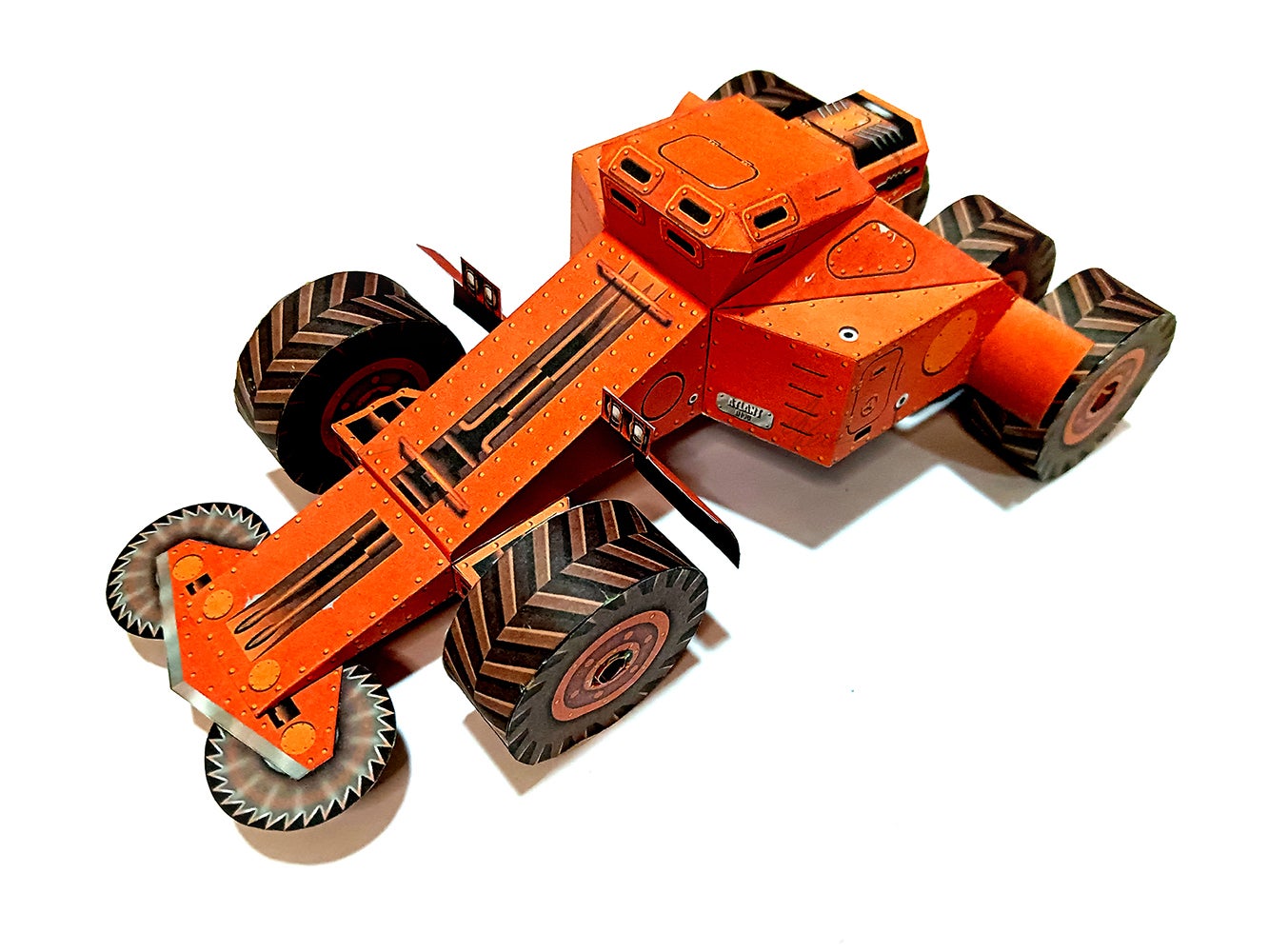 Fictional paper tractor D100 Atlant developed by the author of the ...