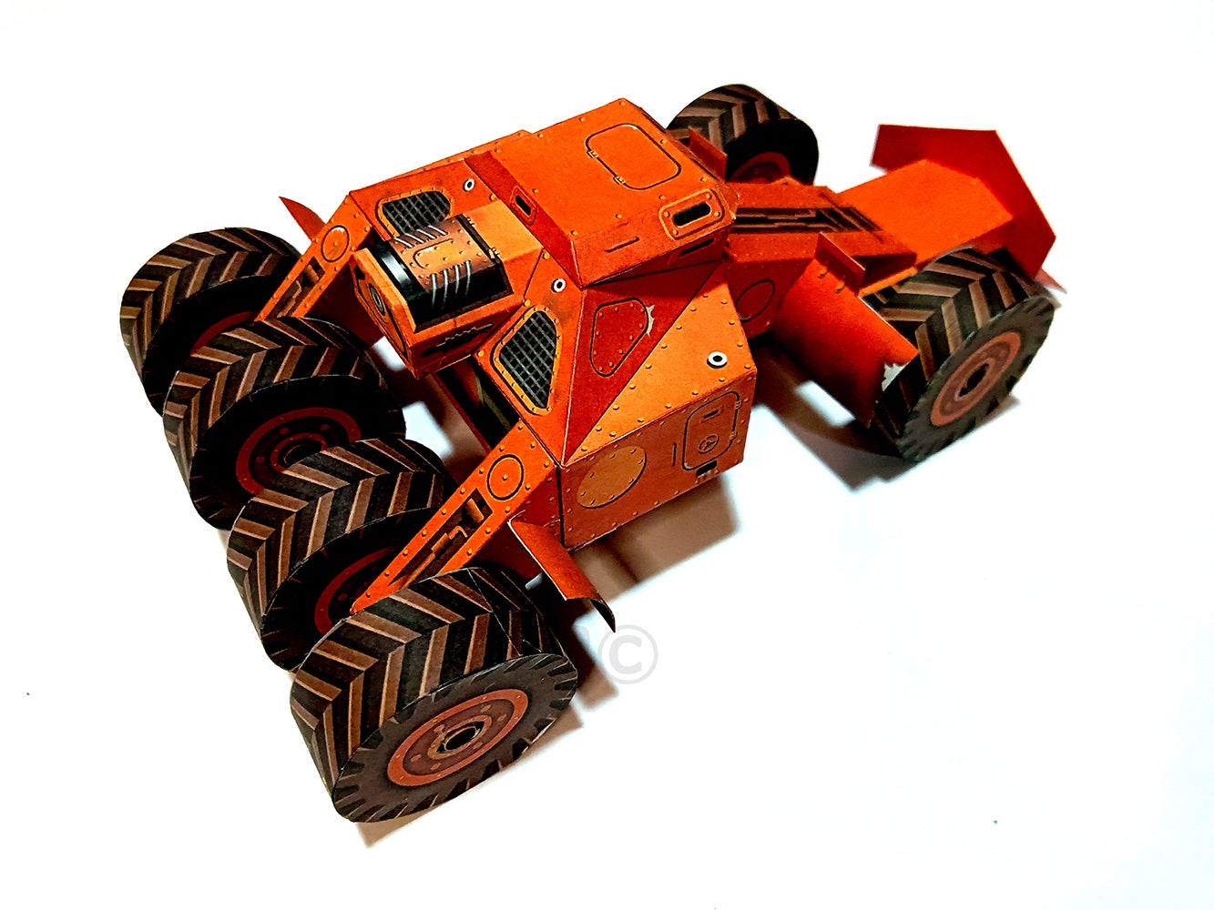 Fictional paper tractor D100 Atlant developed by the author of the ...