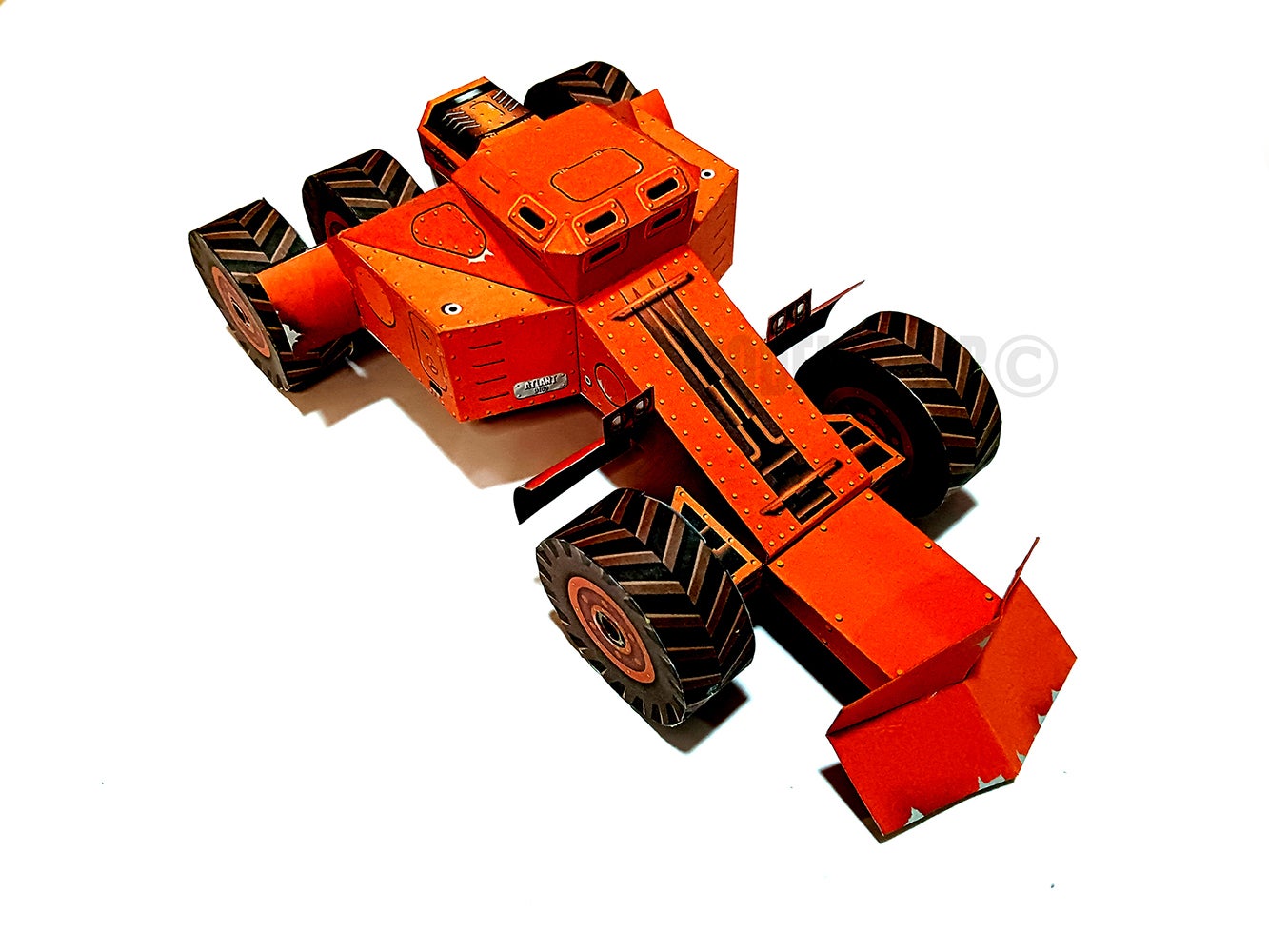 Fictional paper tractor D100 Atlant developed by the author of the ...