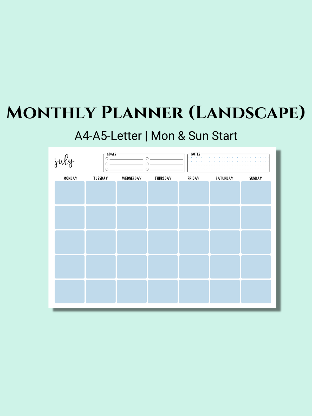 Undated Monthly Printable Planner -Portrait- (Purple) - Payhip