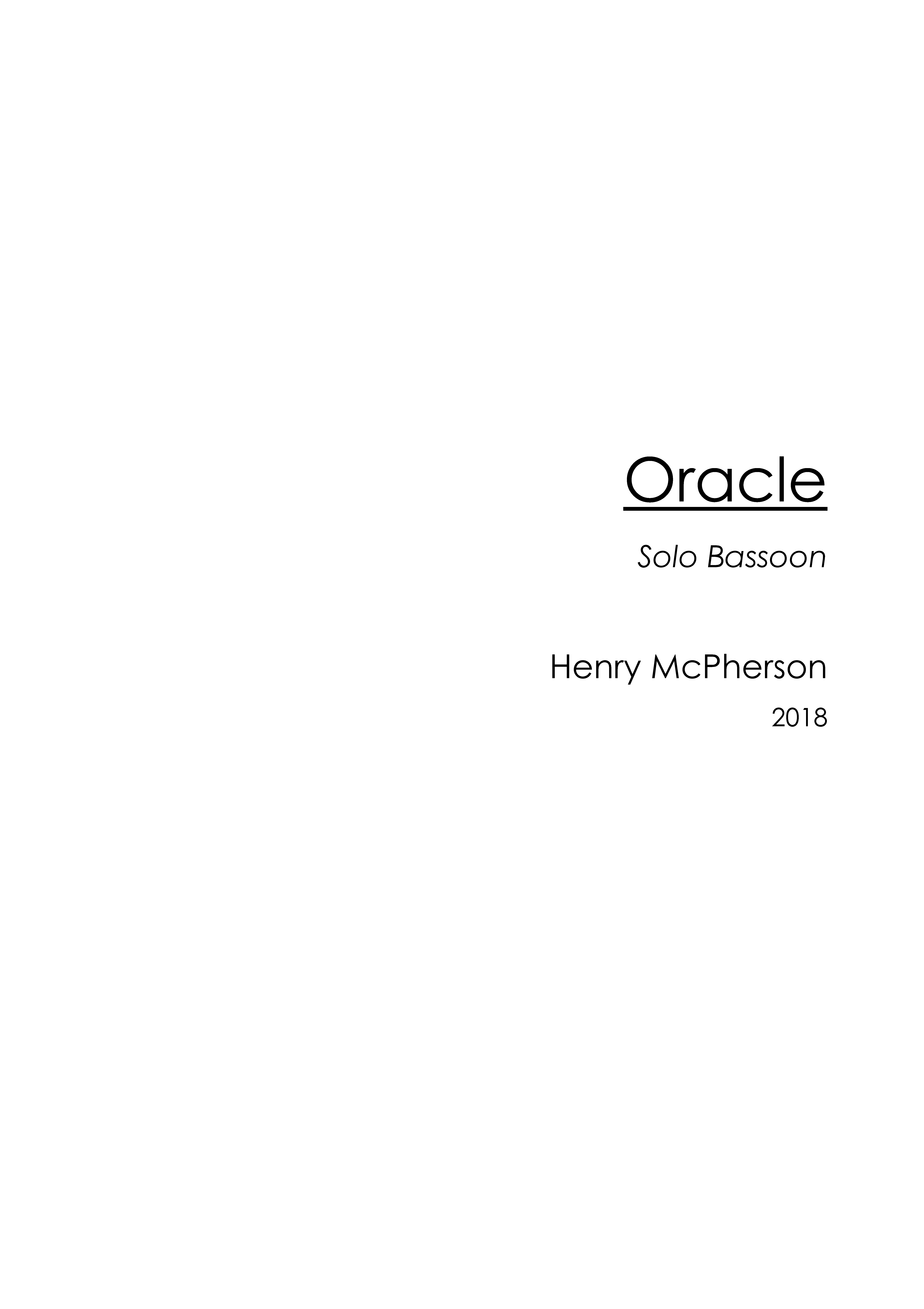 Oracle (2018) - Solo Bassoon - Hard Copy - Payhip