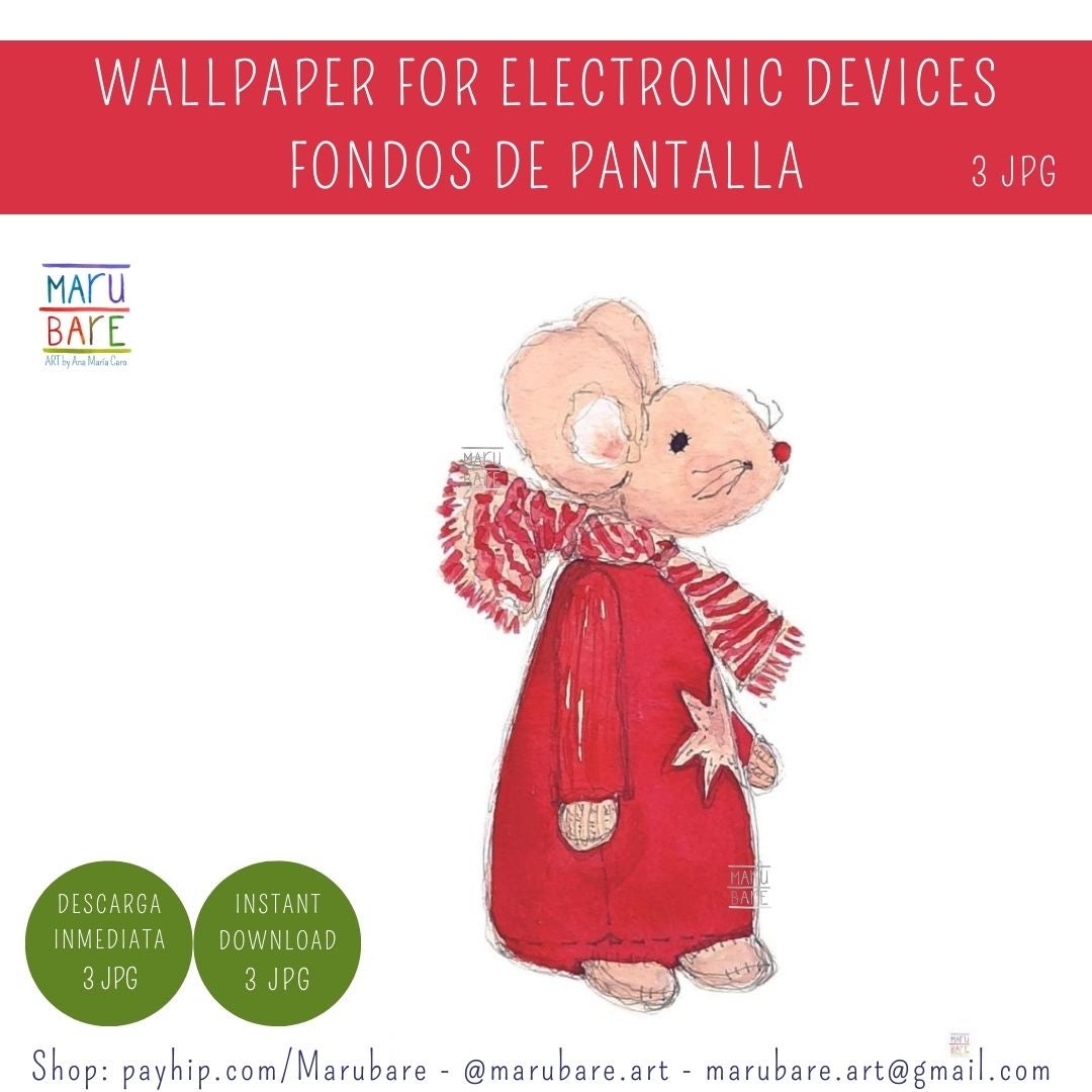 "Cute mouse" Wallpaper (3 JPG files) - Payhip