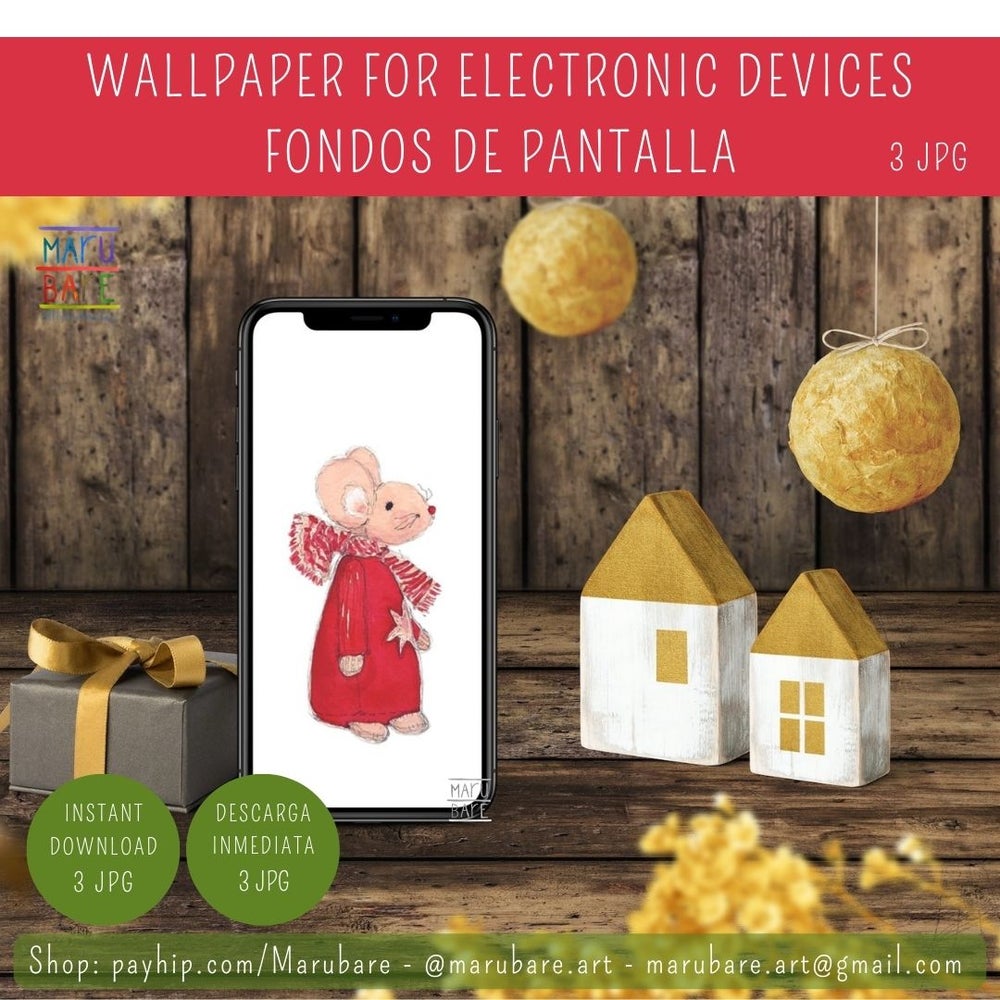 Original watercolor - "Cute mouse for Christmas" - Payhip