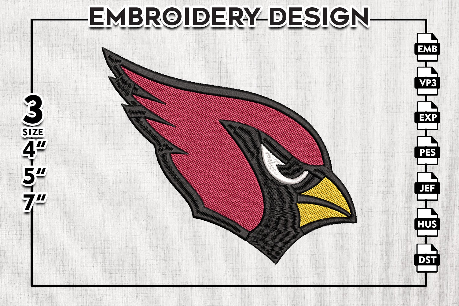 Cardinals NFL Logo Embroidery Designs, Arizona-Cardinals Football ...