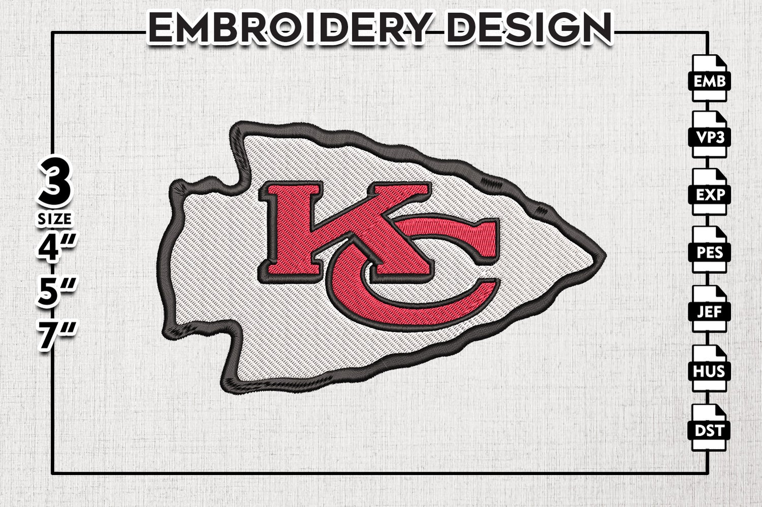 Chiefs NFL Logo Embroidery Designs, Kansas-City Chiefs Football ...