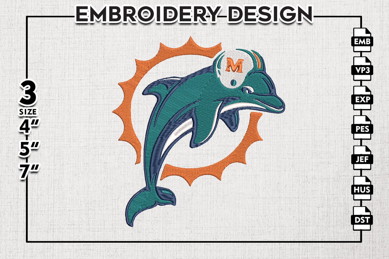 Dolphins NFL Logo Embroidery Designs, Miami-Dolphins Football ...
