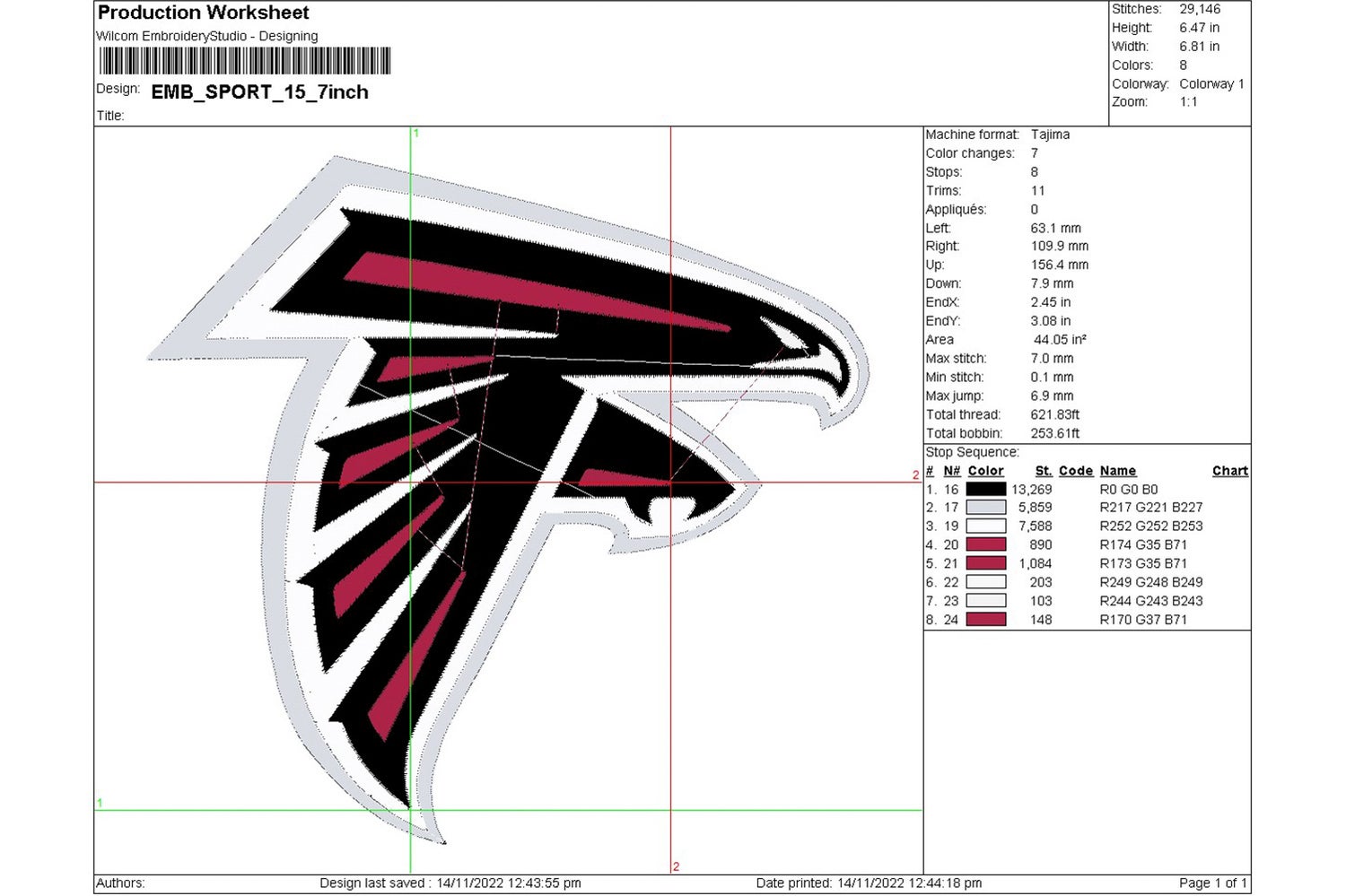Falcons NFL Logo Embroidery Designs, Atlanta-Falcons Football ...