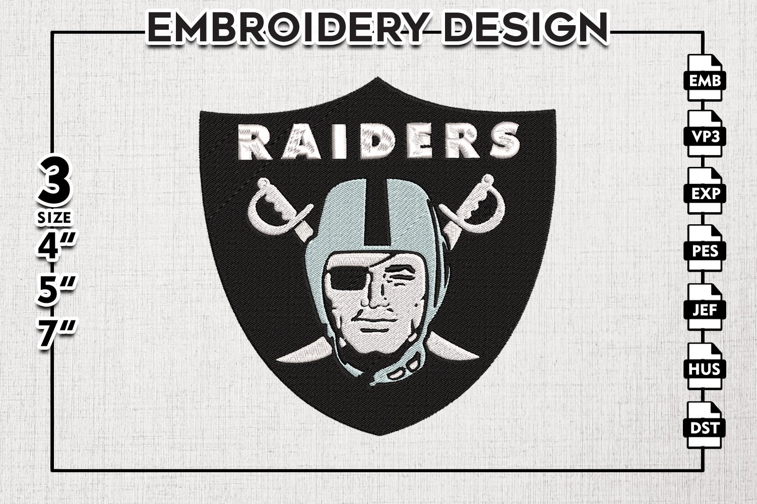 Raiders NFL Logo Embroidery Designs, Las-Vegas Raiders Football ...
