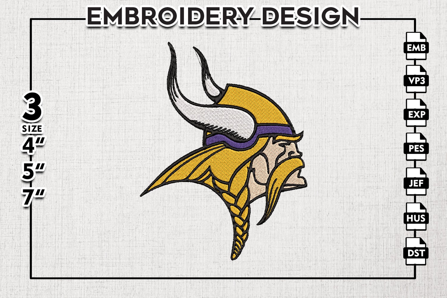 Vikings NFL Logo Embroidery Design, Minnesota-Vikings Football ...