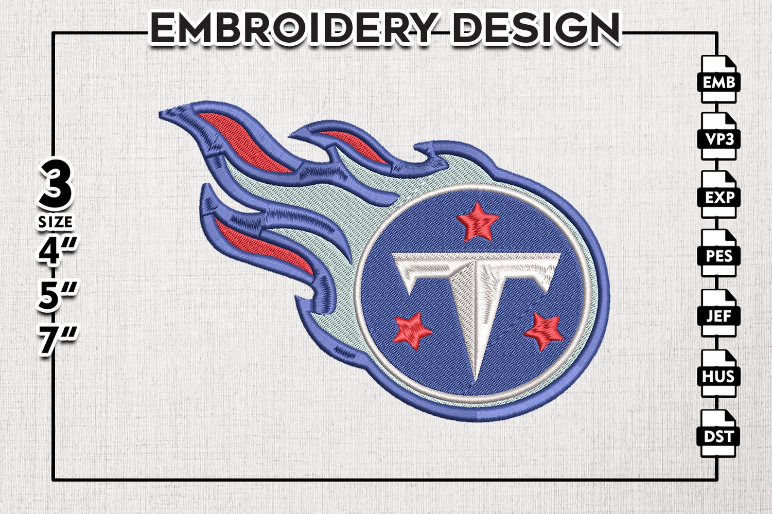 Titans NFL Logo Embroidery Design, Tennessee-Titans Football Embroidery ...