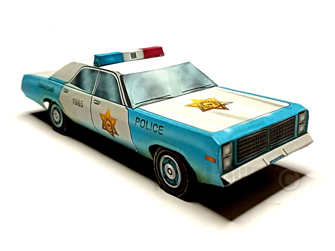 Police paper car Dodge Monaco 1977 DIY - Payhip