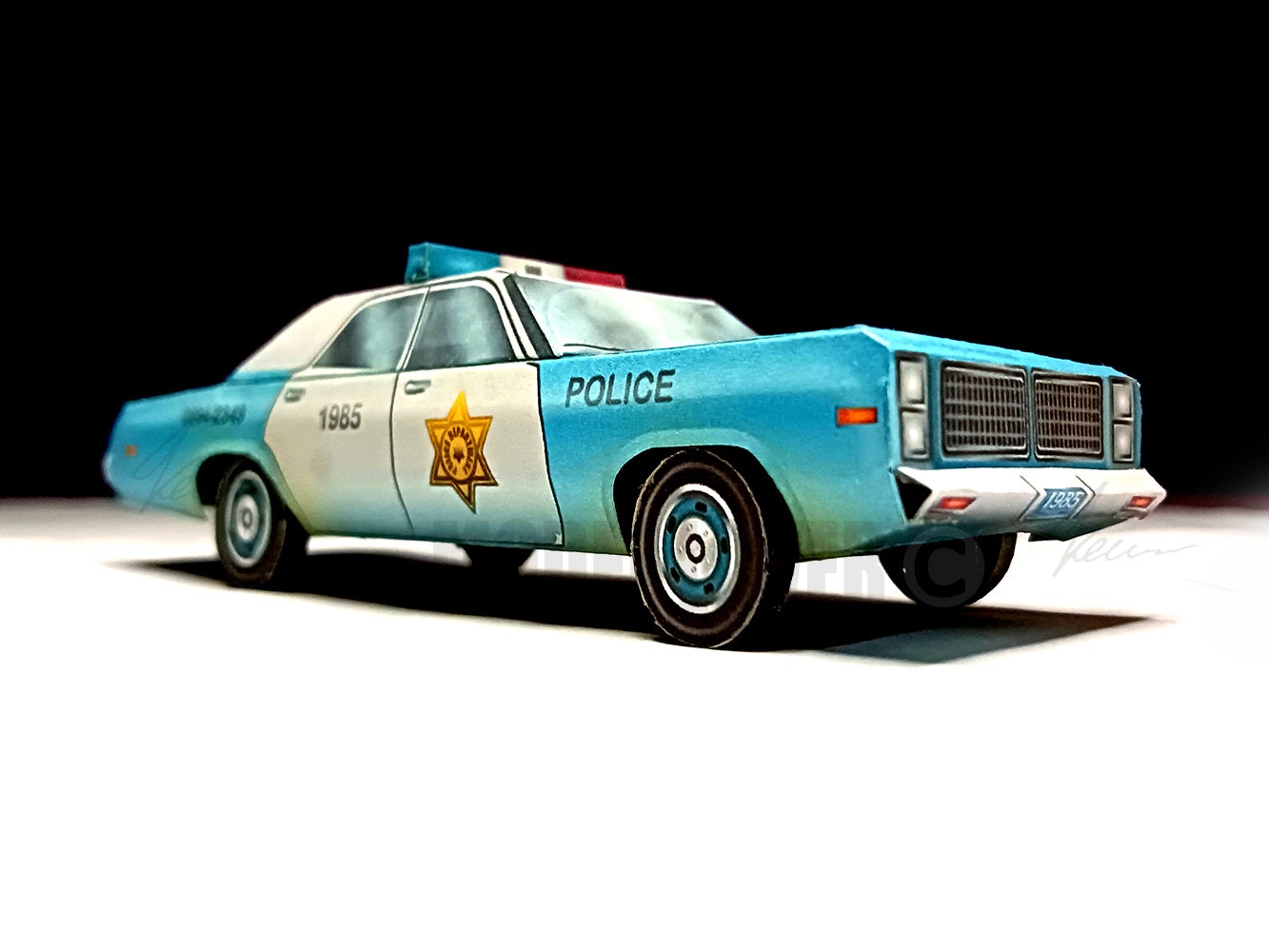 Police paper car Dodge Monaco 1977 DIY - Payhip