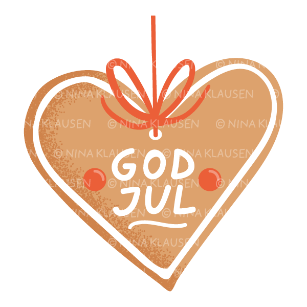 Pepperkakehjerte med God Jul - 0080 - Payhip