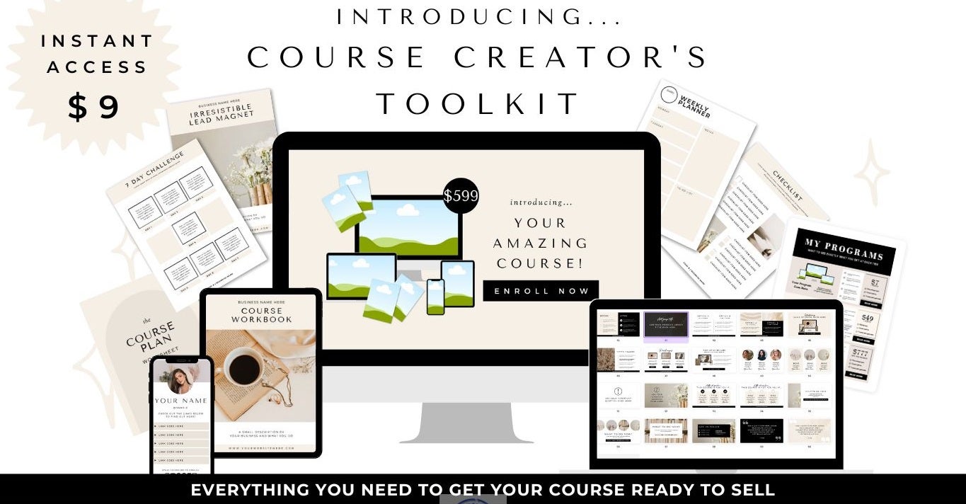 Course Creator Toolkit - E Course Workbook, Slide Deck, Course Sales ...