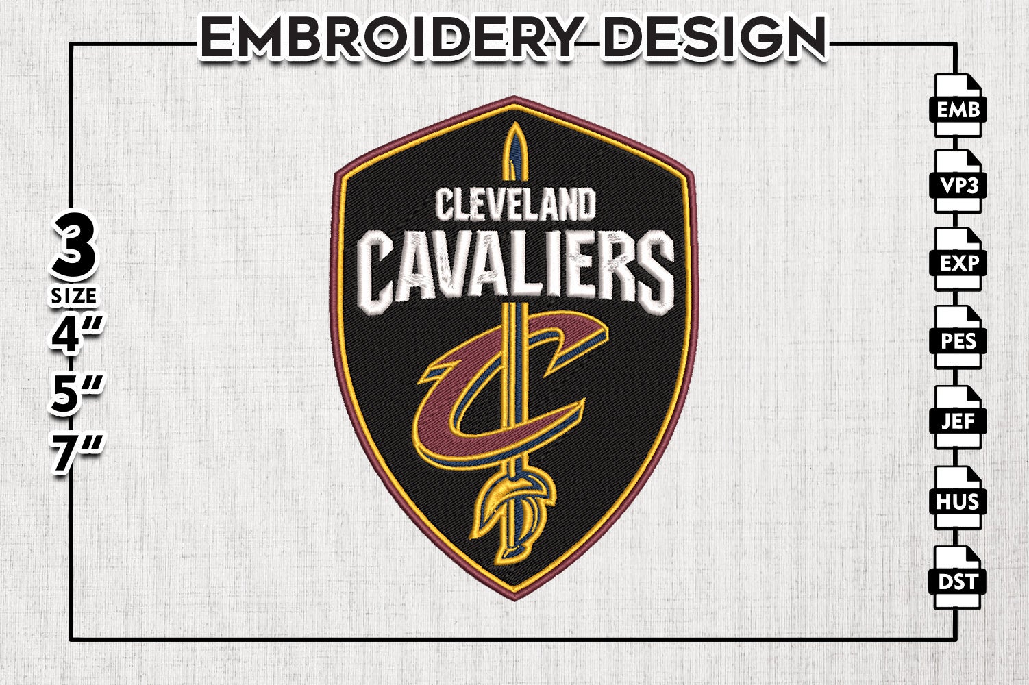 Cleveland-Cavaliers Basketball Team Embroidery Design, Cleveland ...