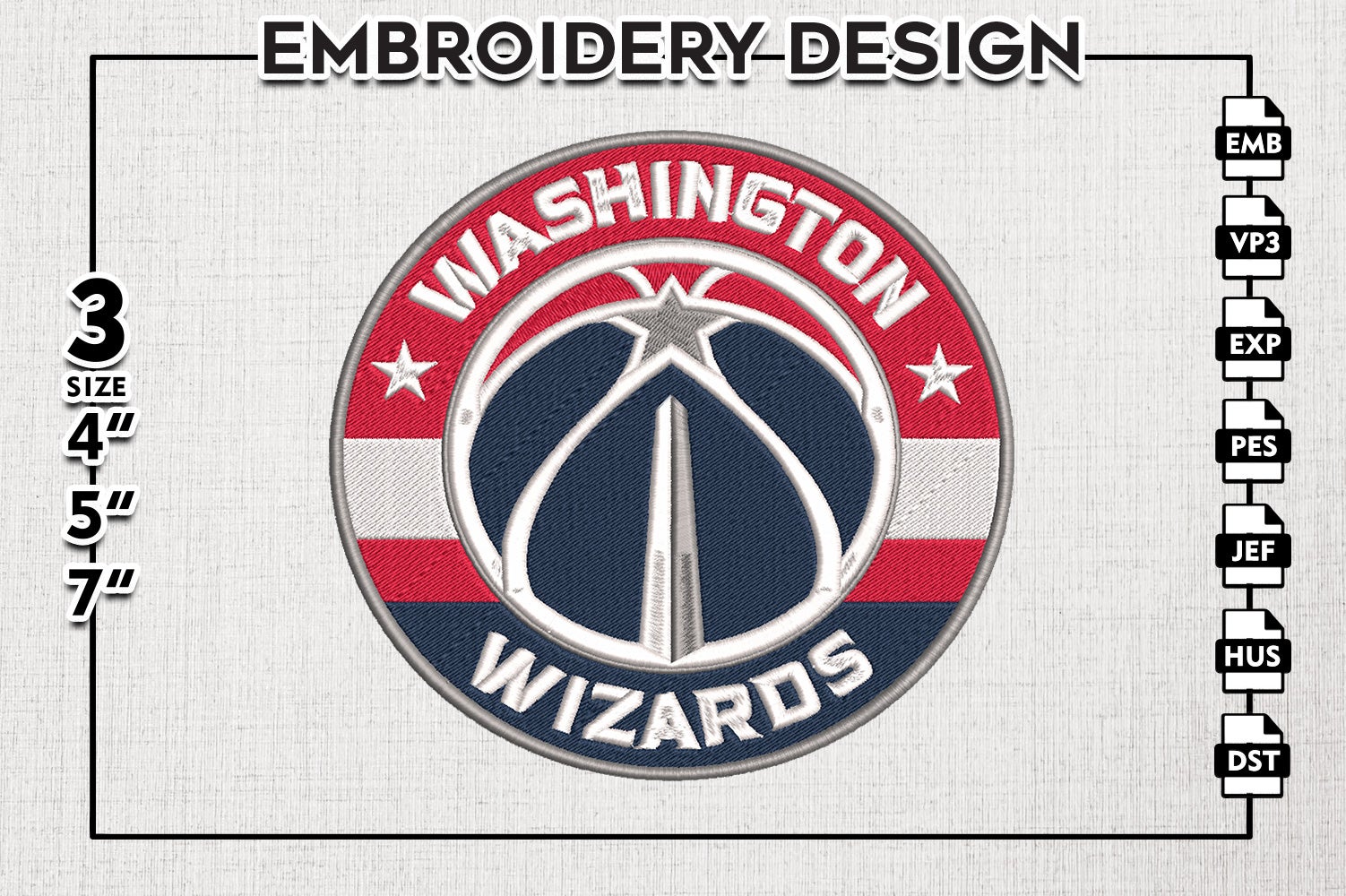 Washington-Wizards Basketball Team Embroidery Design, Washington ...