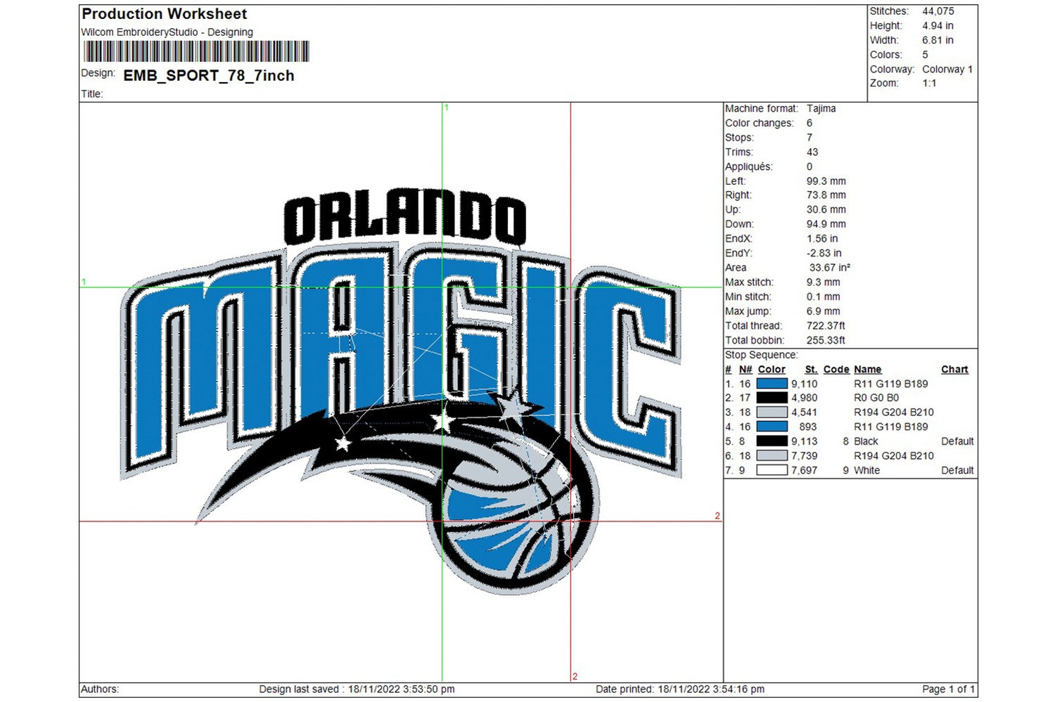Orlando-Magic Basketball Team Embroidery Design, Orlando-Magic Logo NBA ...