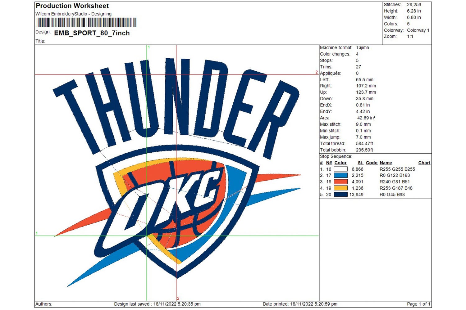 Oklahoma-City Thunder Basketball Team Embroidery Design, OKC Thunder Logo NBA Embroidery files ...