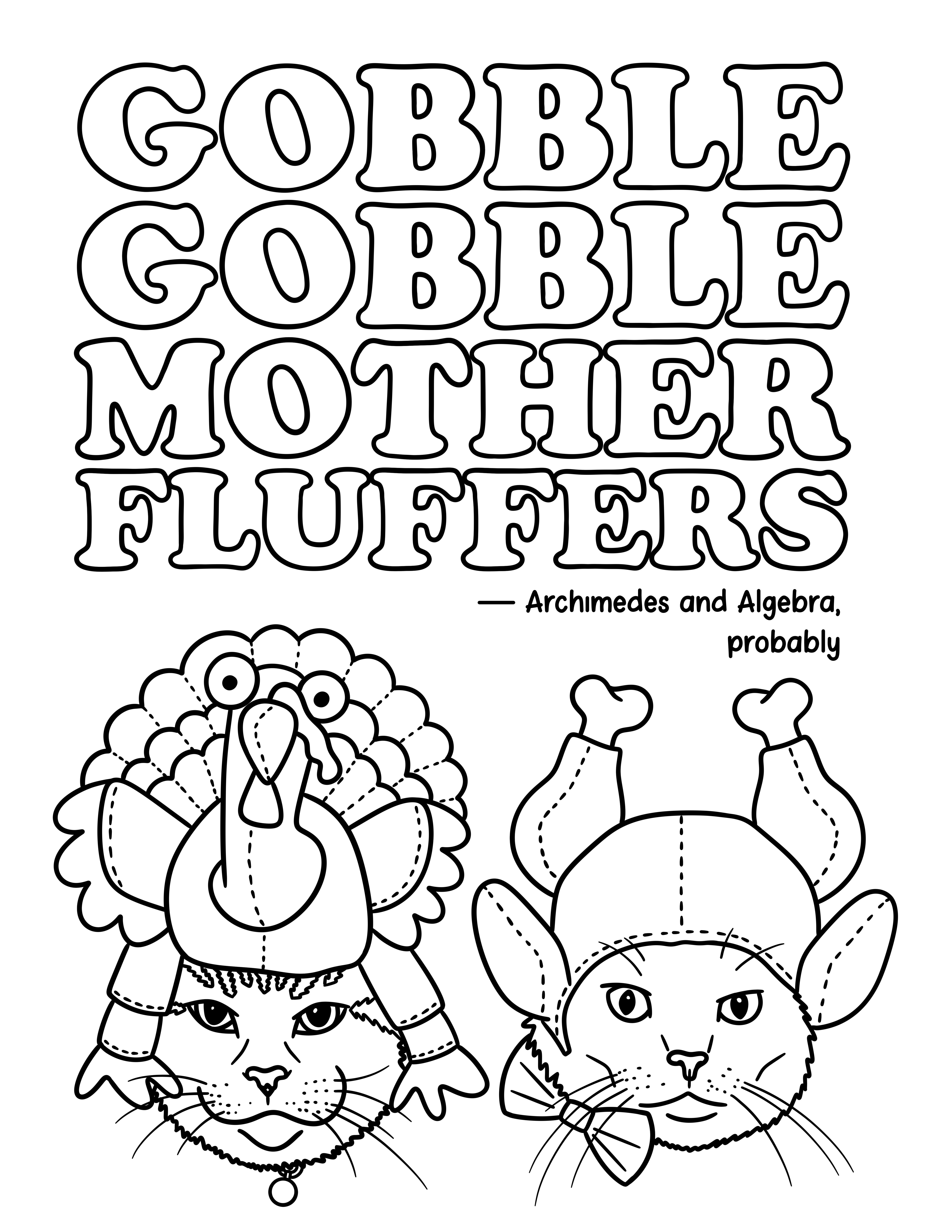 FREE Coloring Page Gobble Gobble Mother Fluffers - Payhip