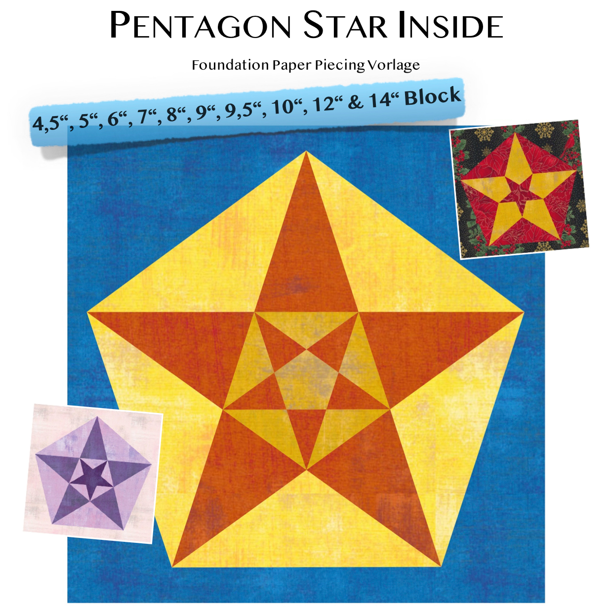 Set mit 4 Anleitungen – Five Pointed Star Variety – FPP Vorlagen (PDF Download) - Payhip