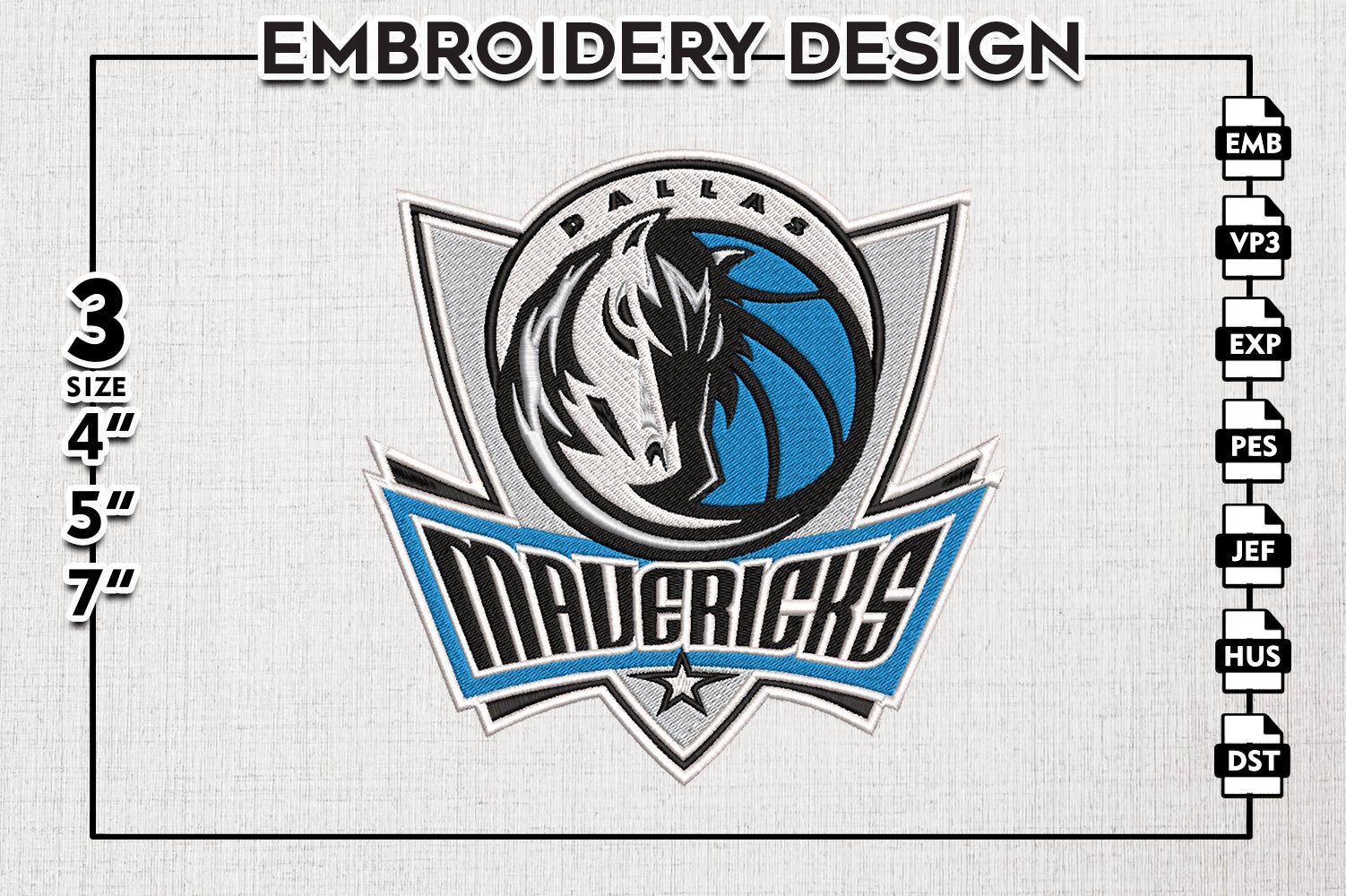 Dallas-Mavericks Basketball Team Embroidery Design, Dallas-Mavericks ...