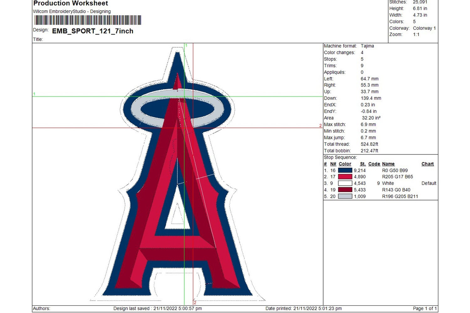 Los Angeles-Angels Embroidery Design, Los Angeles-Angels Baseball Team ...