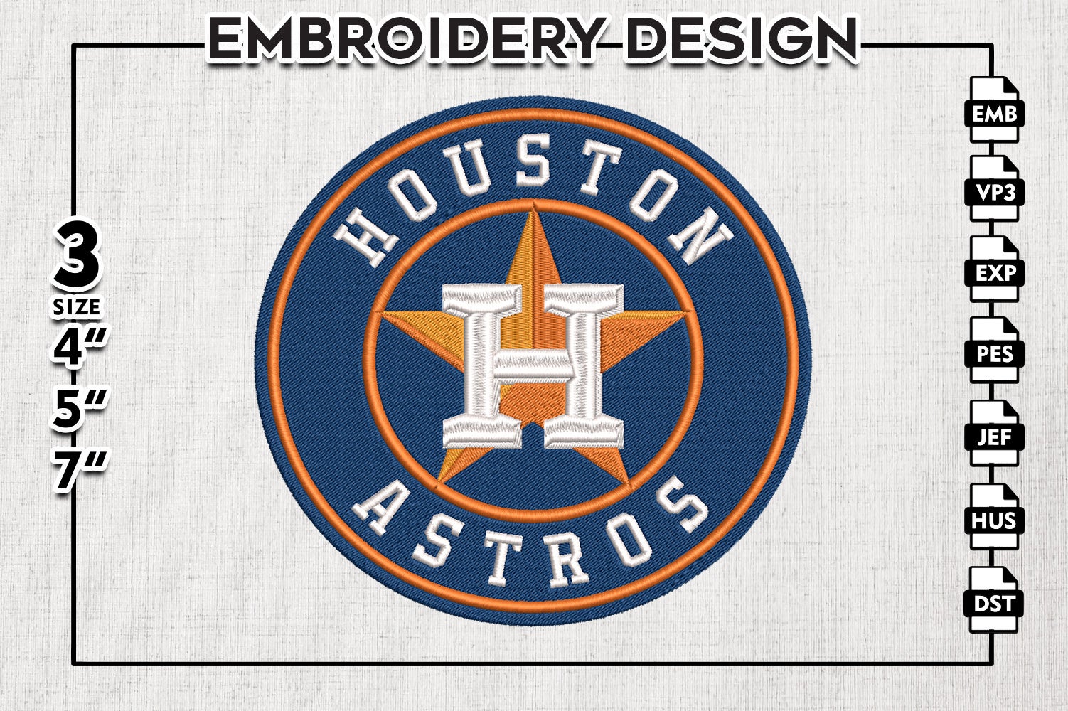 Houston-Astros Embroidery Design, Houston-Astros Baseball Team Embroidery files, MLB Teams ...