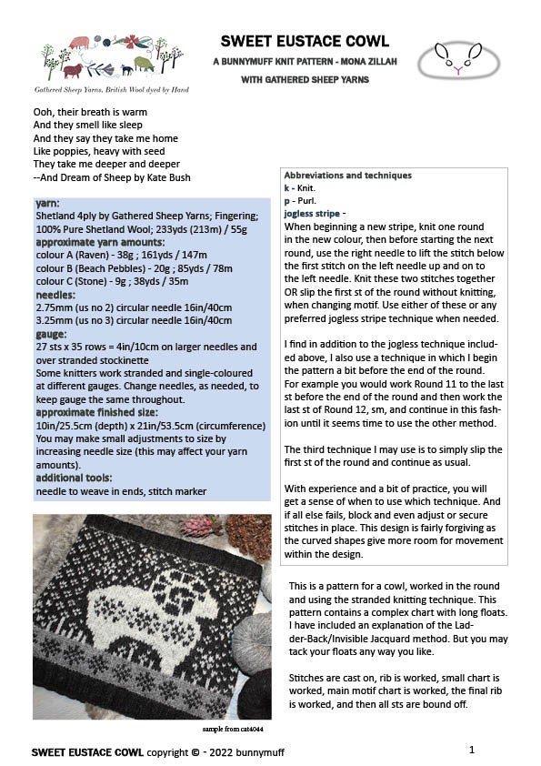 Sweet Eustace cowl pattern - Payhip