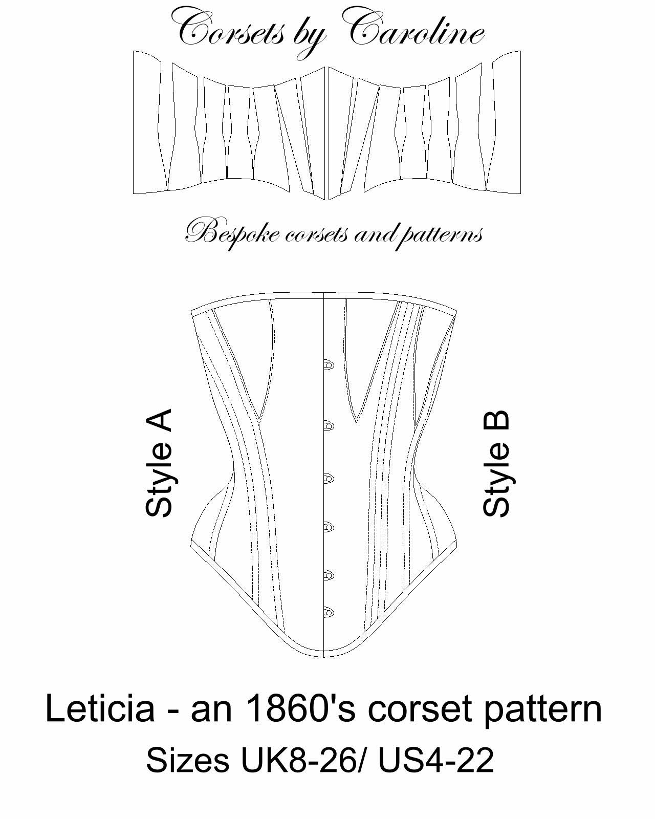 Leticia (1860s) Victorian Demi-bust Corset Pattern - Payhip