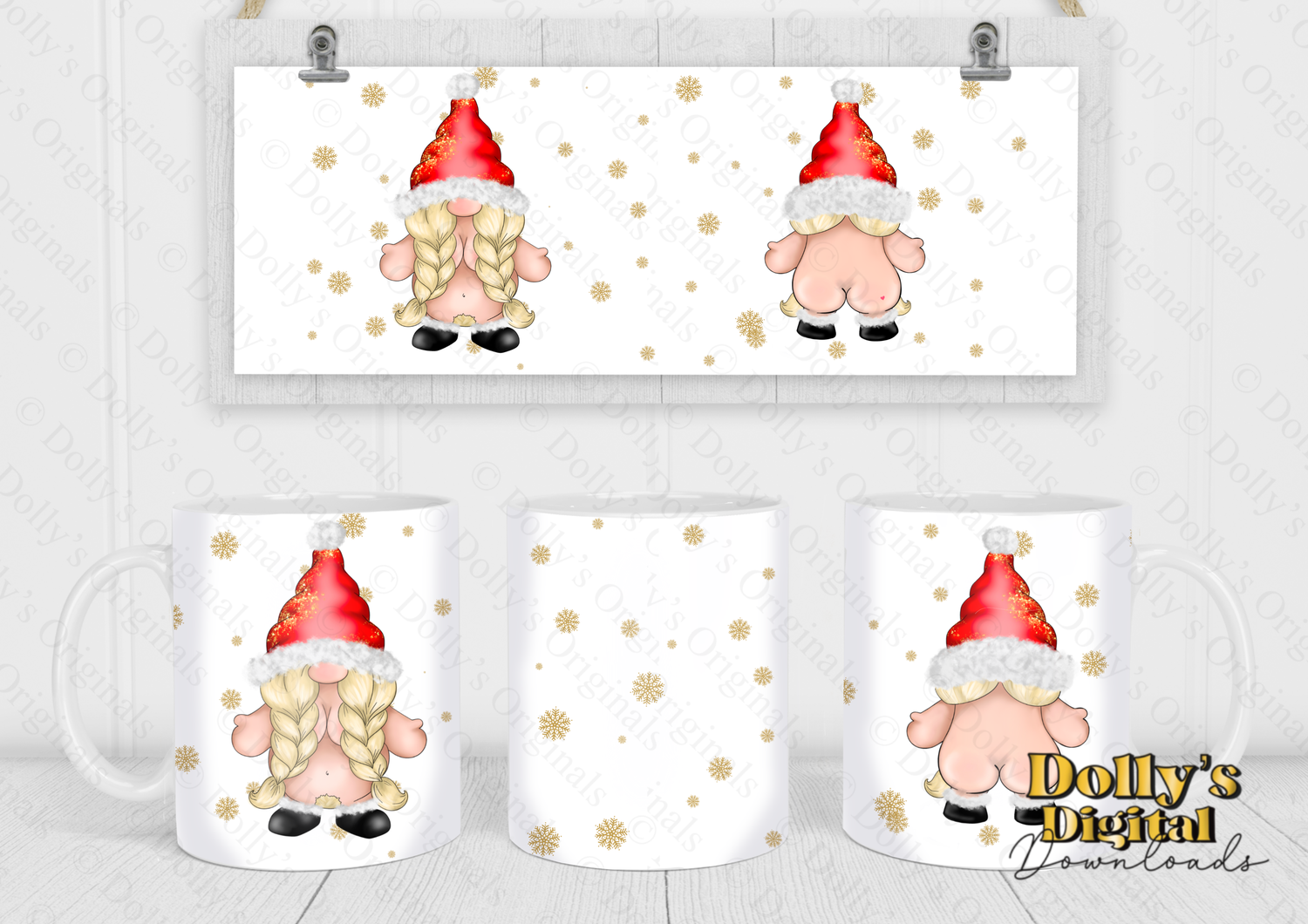 Mrs Christmas Cheeky Bum Gnome Mug Wrap - Payhip